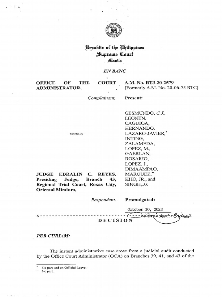 Oca Vs Edralin Reyes | PDF