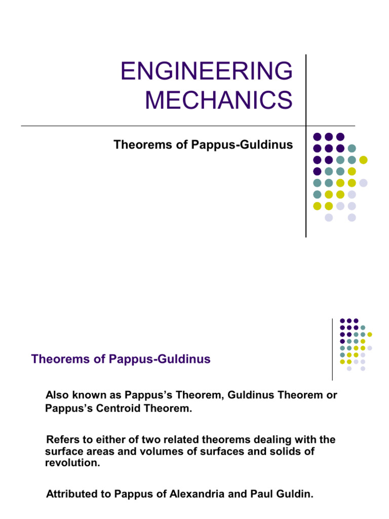 Pappus-Guldinus Theorem in Mechanics | PDF