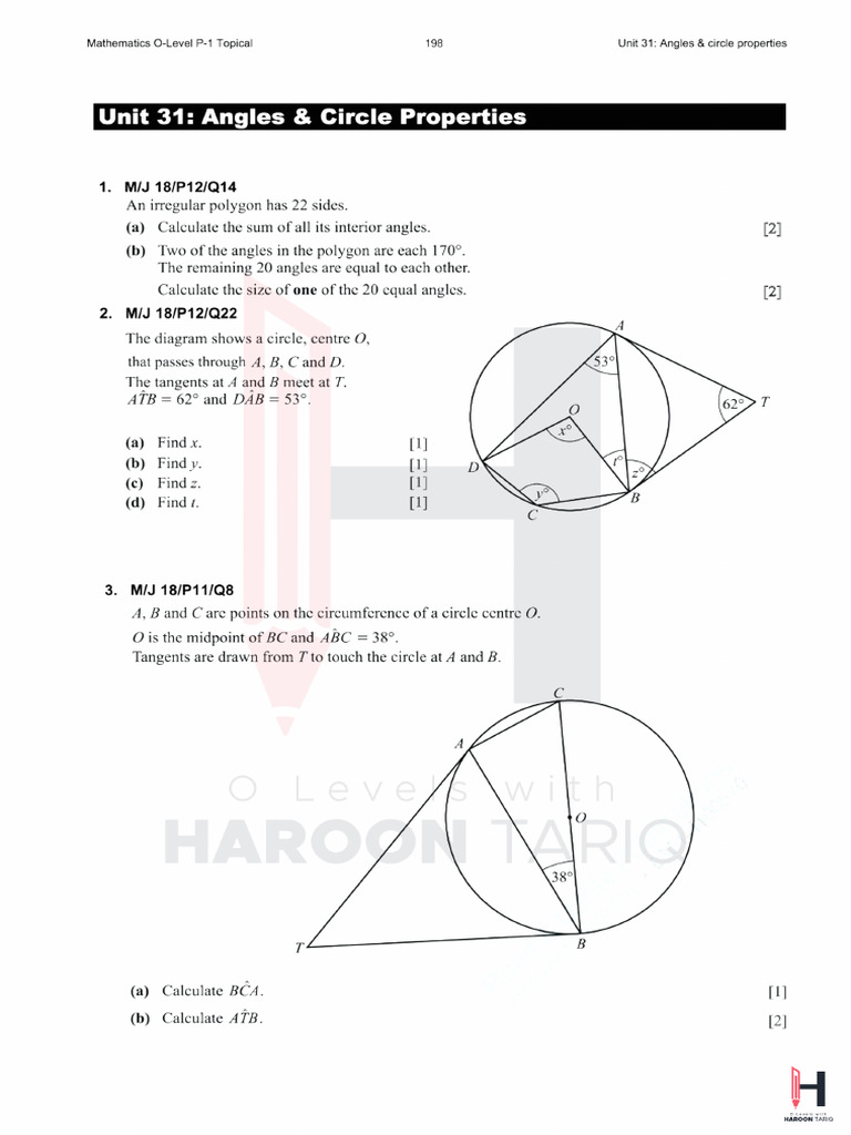 Angles & Circle Properties | PDF