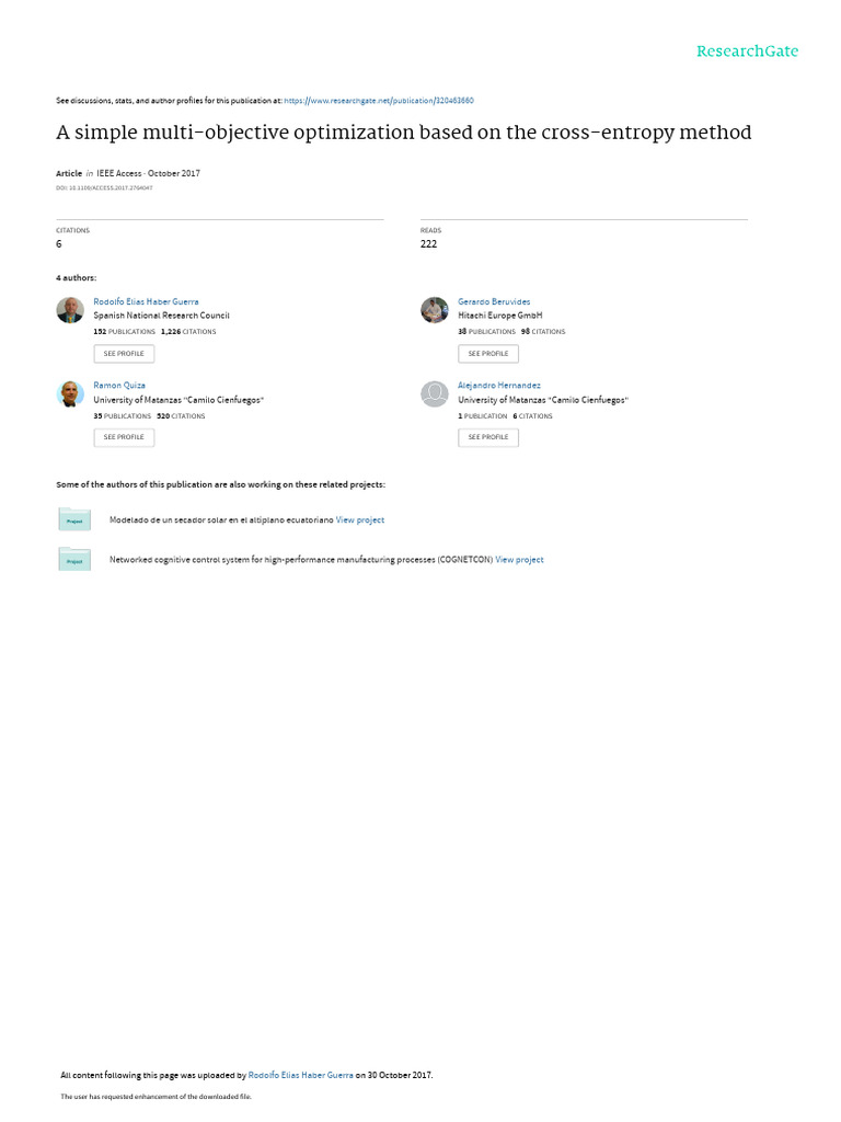 A Simple Multi-Objective Optimization Based On The | PDF