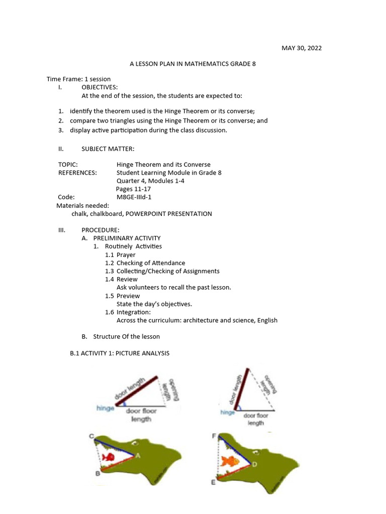 Hinge Theorem | Download Free PDF | Triangle | Mathematics