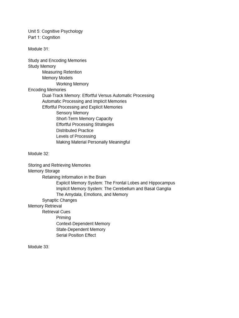 Effortful Processing in Memory Systems | PDF | Memory | Recall (Memory)