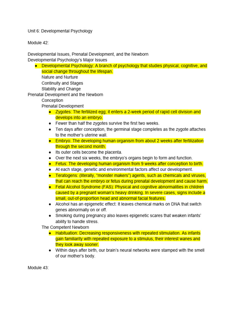 Developmental Psychology: Prenatal to Childhood | PDF | Attachment ...