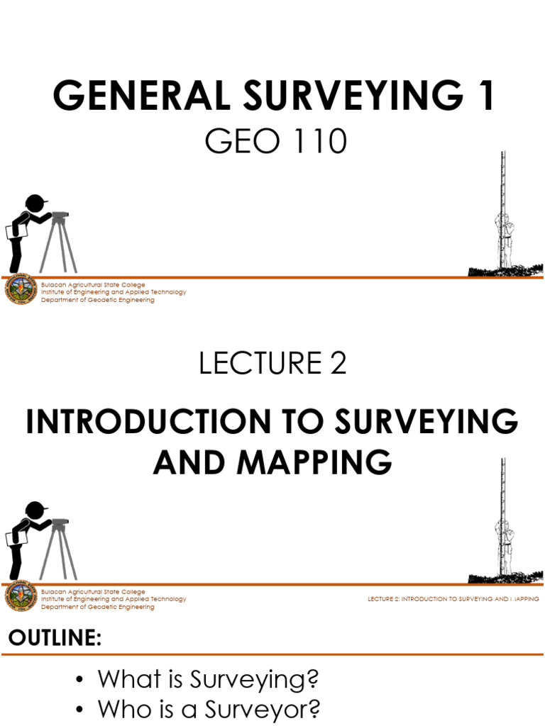 Geo 110 Lecture 2 Introduction To Surveying and Mapping | PDF