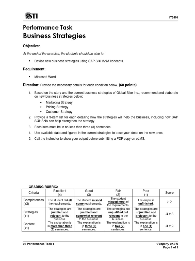 02 Performance Task 1 Pdf Business Economics Marketing