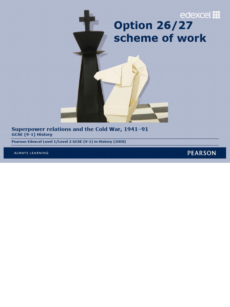 GCSE History Scheme of Work Superpower Relations and Cold War ...