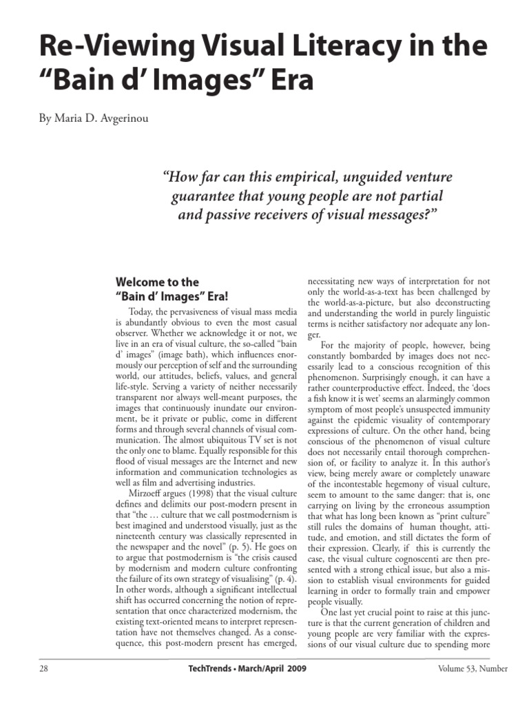 Avgerinou 2009 - Re-Viewing Visual Literacy in The Bain D Images Era ...