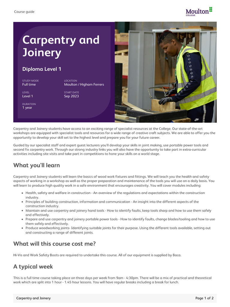 Carpenty diploma lv1 | PDF | Carpentry