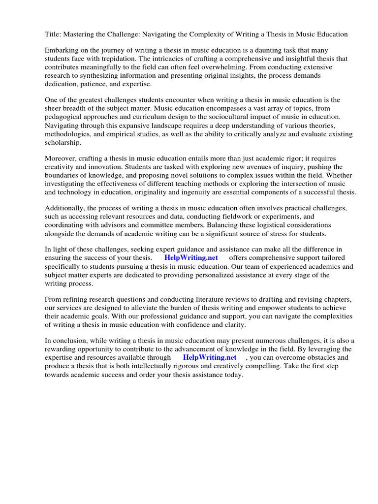 Thesis Music Education | Download Free PDF | Thesis | Creativity