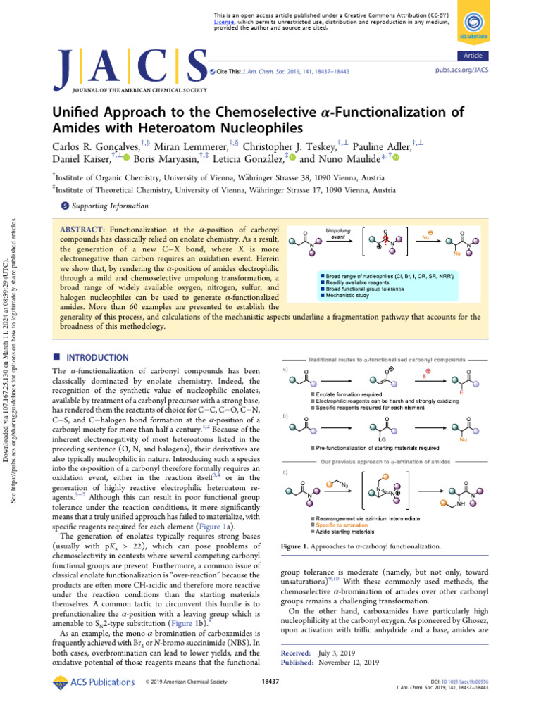 gonçalves et al 2019 unified approach to the chemoselective α ...