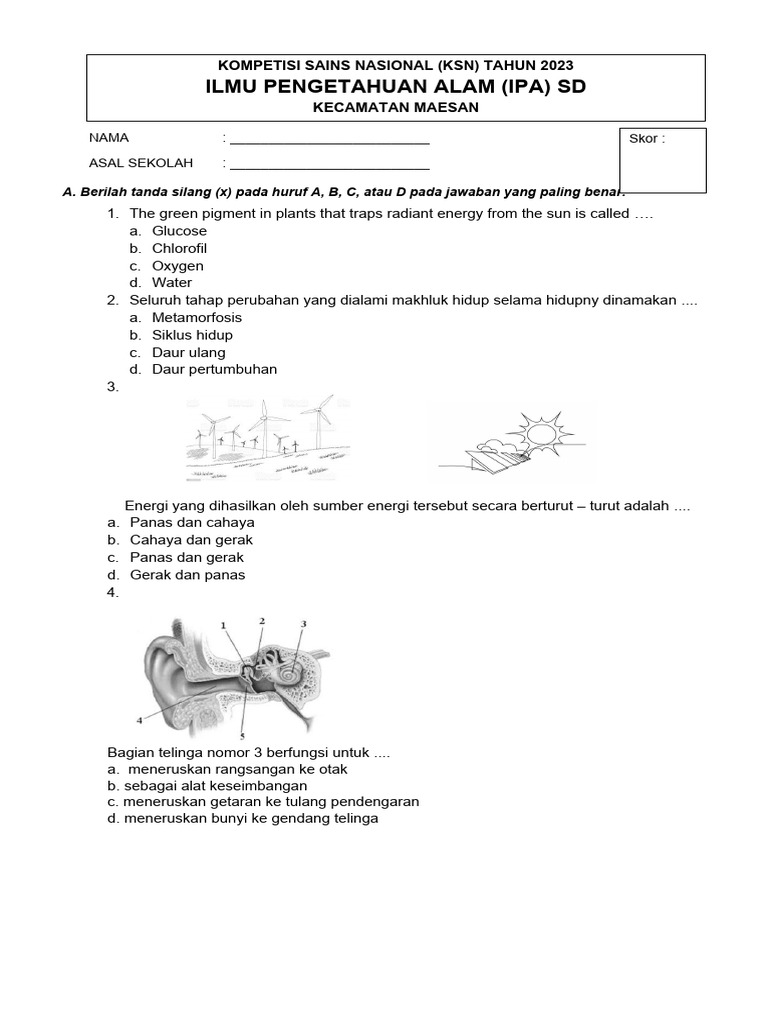 Soal Seleksi KSN IPA | PDF | Ilmu Sosial | Sains & Matematika