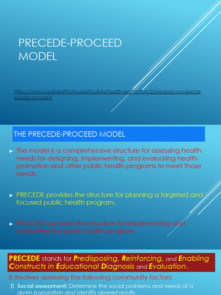 Precede-Proceed Model | PDF | Psychology | Psychological Concepts