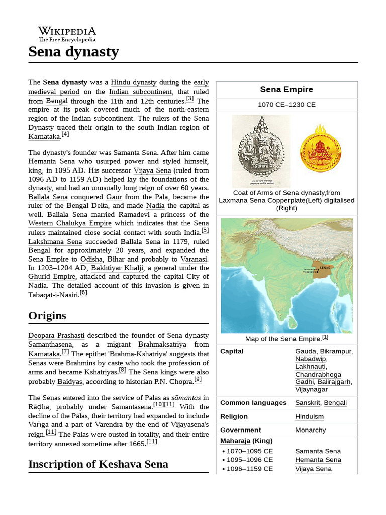 Sena Dynasty | PDF
