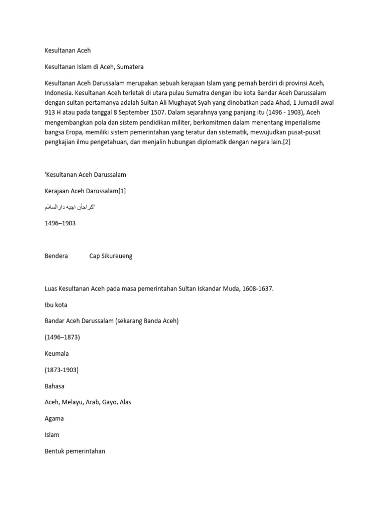 Kesultanan Aceh-WPS Office | PDF