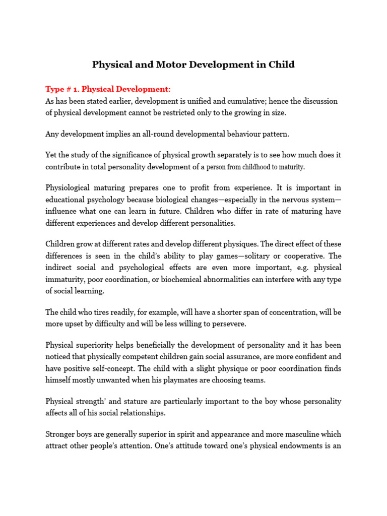 2.1 Physical and Motor Development | PDF | Puberty | Adolescence