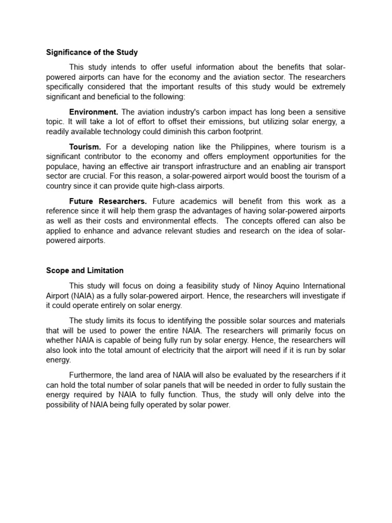 Significance of The Study | PDF | Solar Energy | Solar Power
