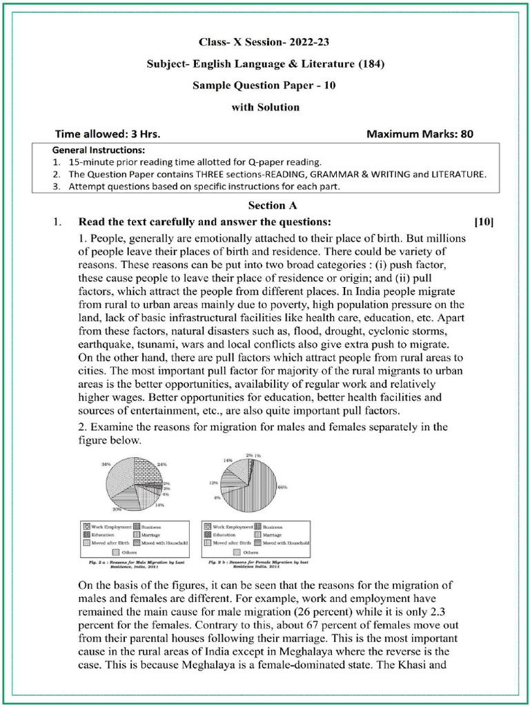 X English Sample QP | PDF