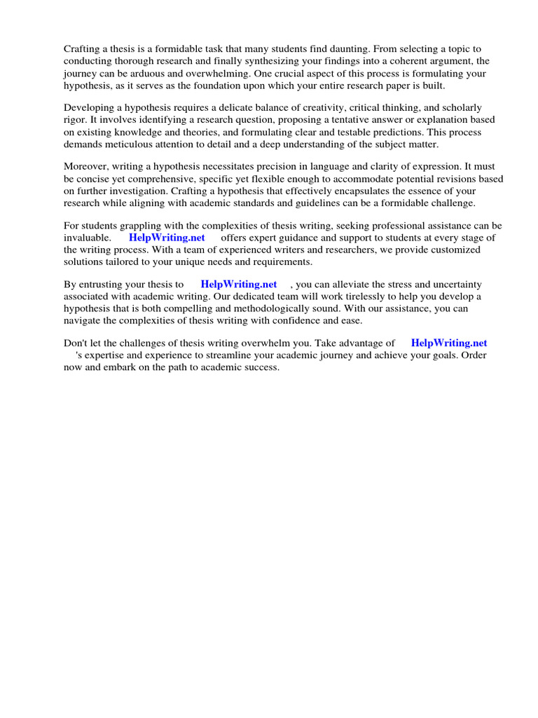 How To Write Your Hypothesis in A Research Paper | PDF | Hypothesis ...