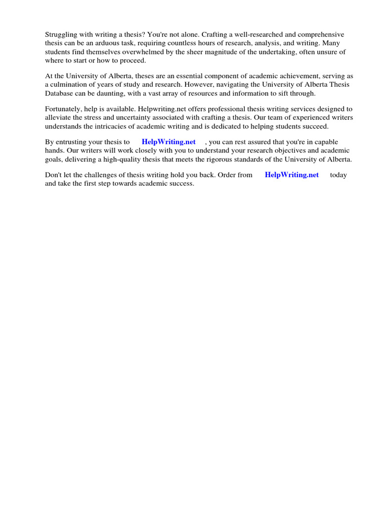 University of Alberta Thesis Database | PDF