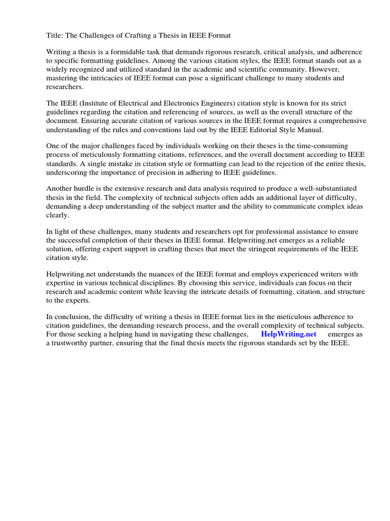 Thesis Reference Ieee Format | PDF | Citation | Thesis