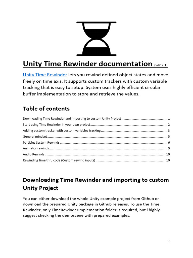 Unity Time Rewinder | PDF
