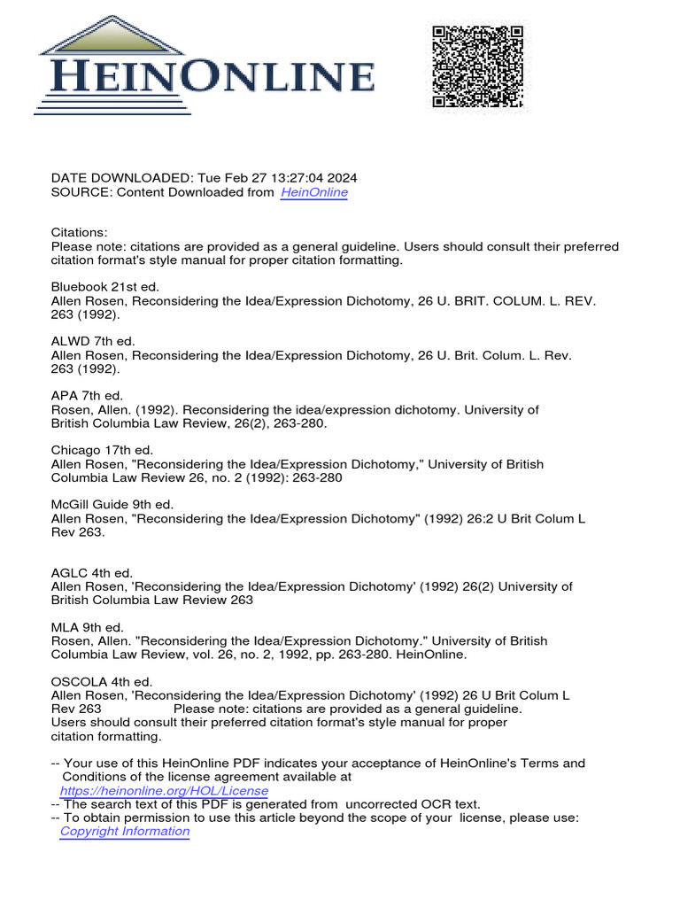 Idea and Expression | PDF | Idea | Copyright