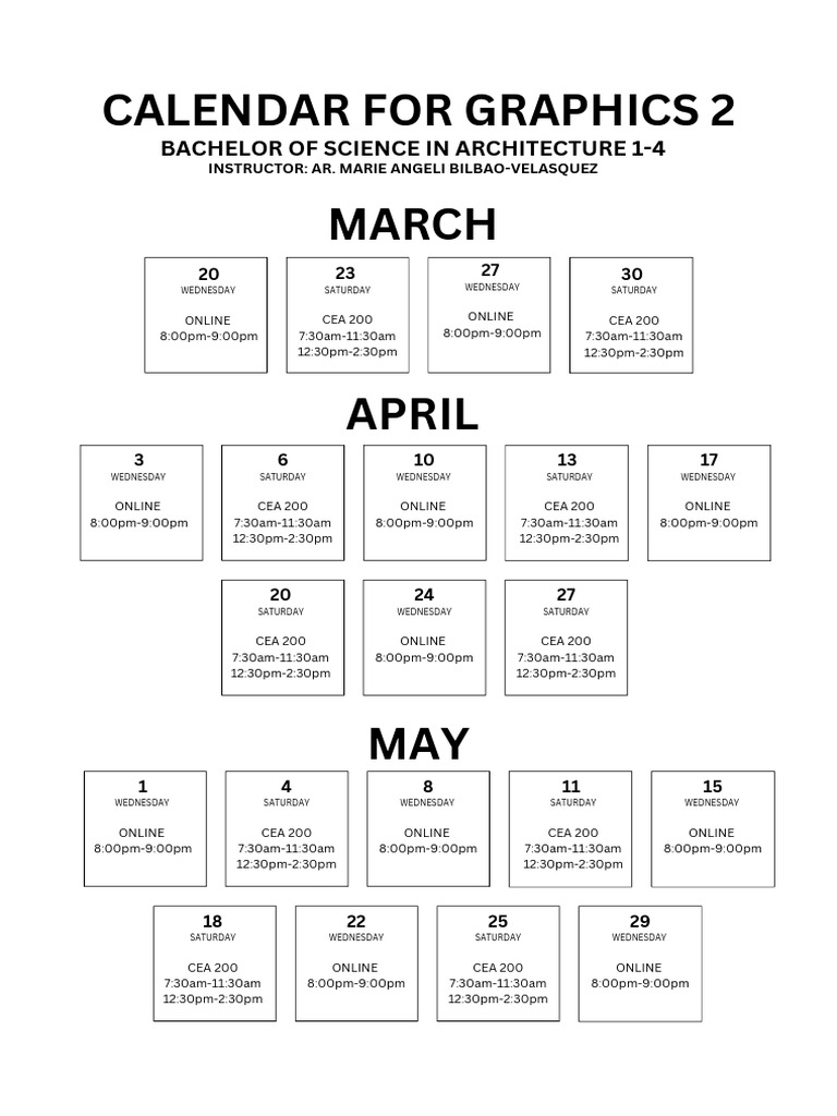 Graphics 2 Class Schedule 2023 | PDF