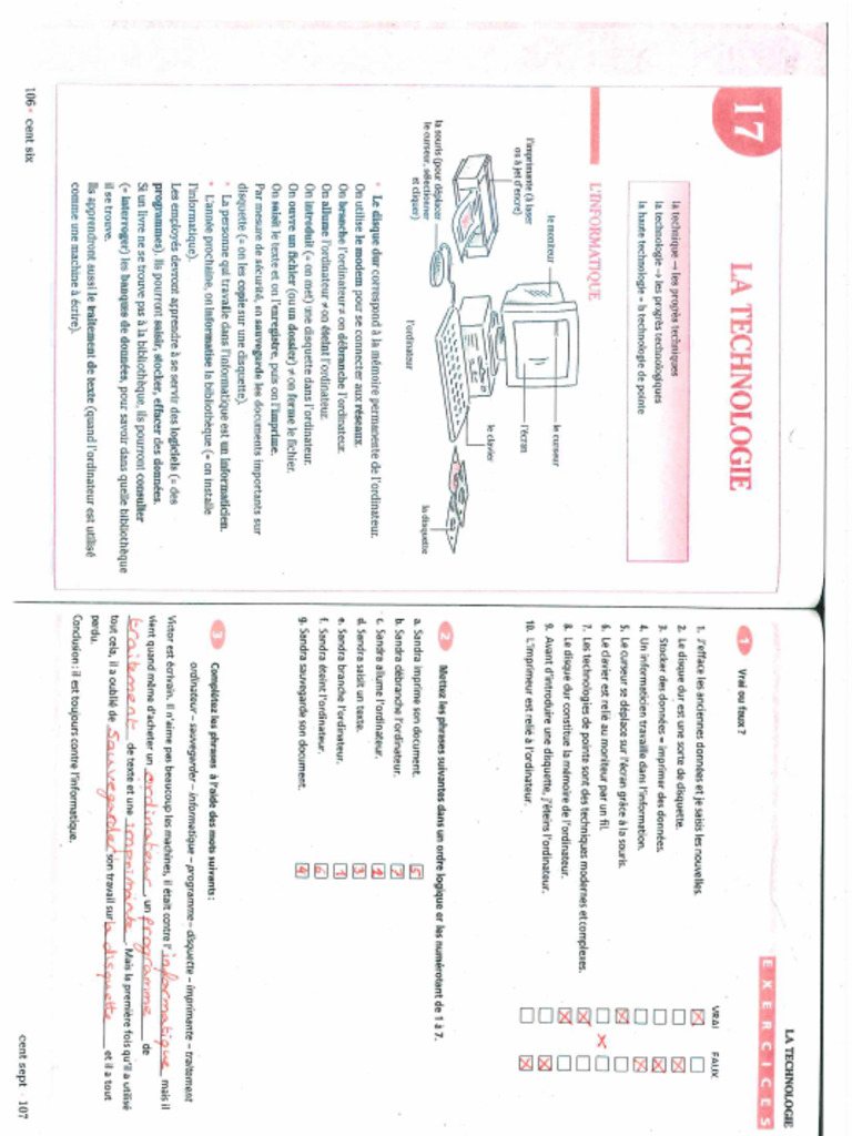 Vocabulaire Technologie Et Corrigé | PDF