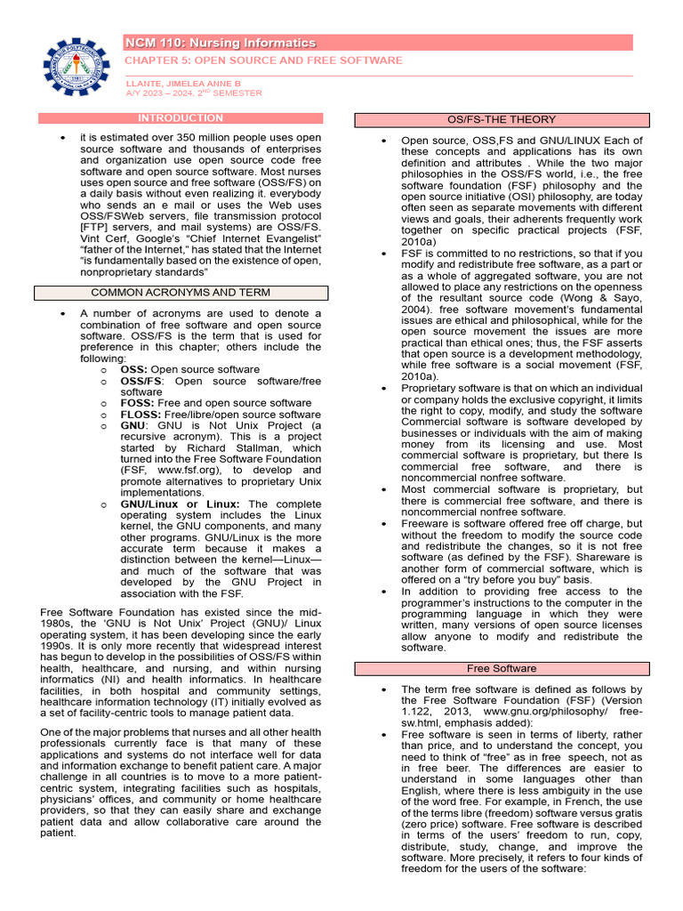 NCM 110 - Chapter 5 | PDF | Gnu | Free Software