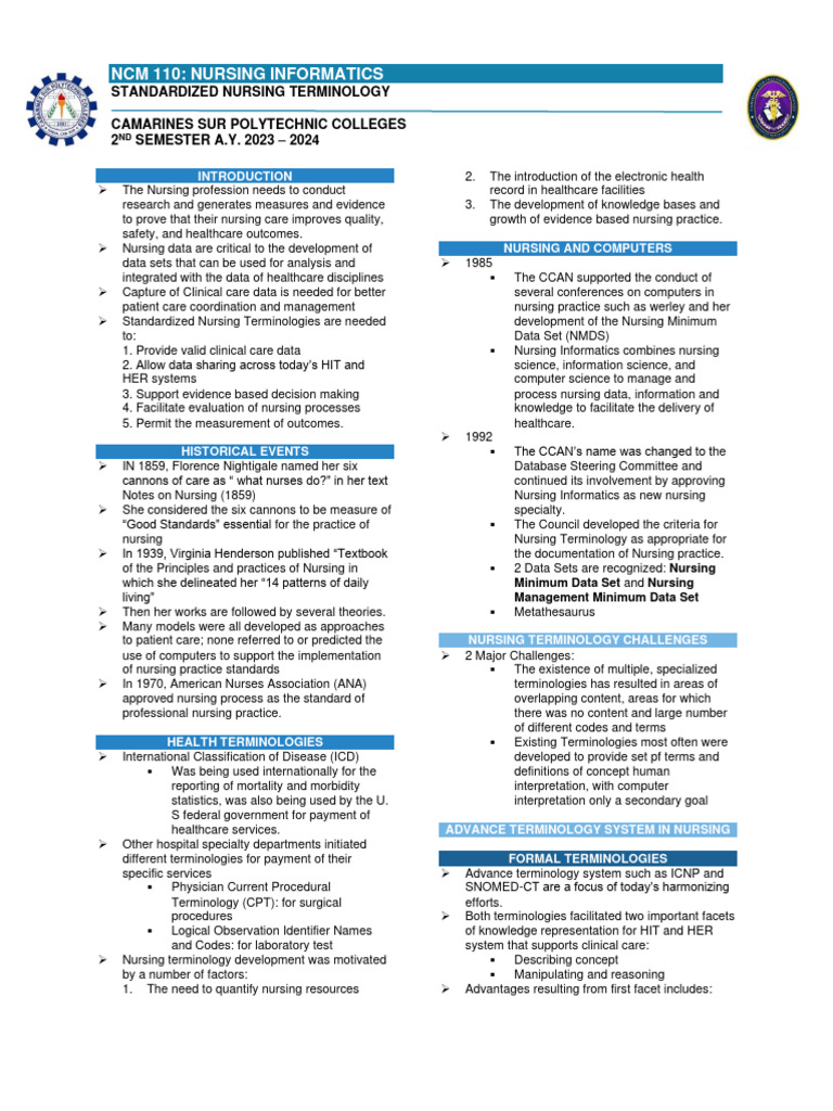 Chapter 8 - STANDARDIZED NURSING TERMINOLOGY | PDF | Nursing | Health Care