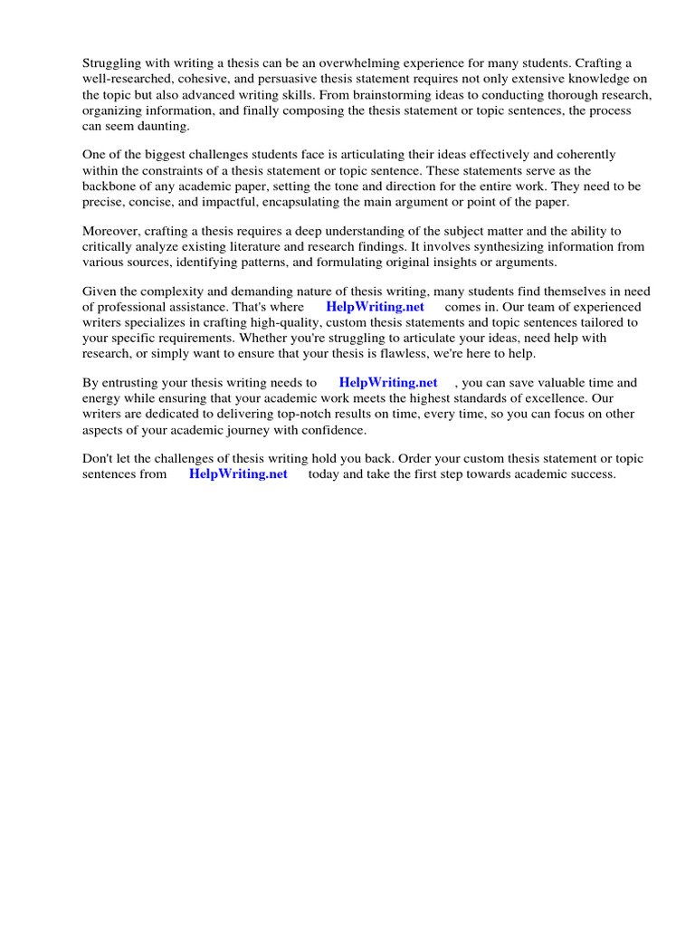 Thesis Statements and Topic Sentences | PDF | Essays | Thesis