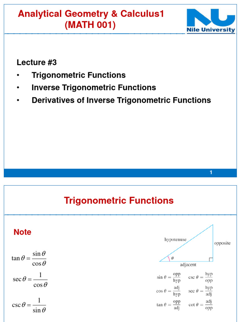 Lec - 3inverse Trig - 1 | PDF | Trigonometric Functions | Function (Mathematics)