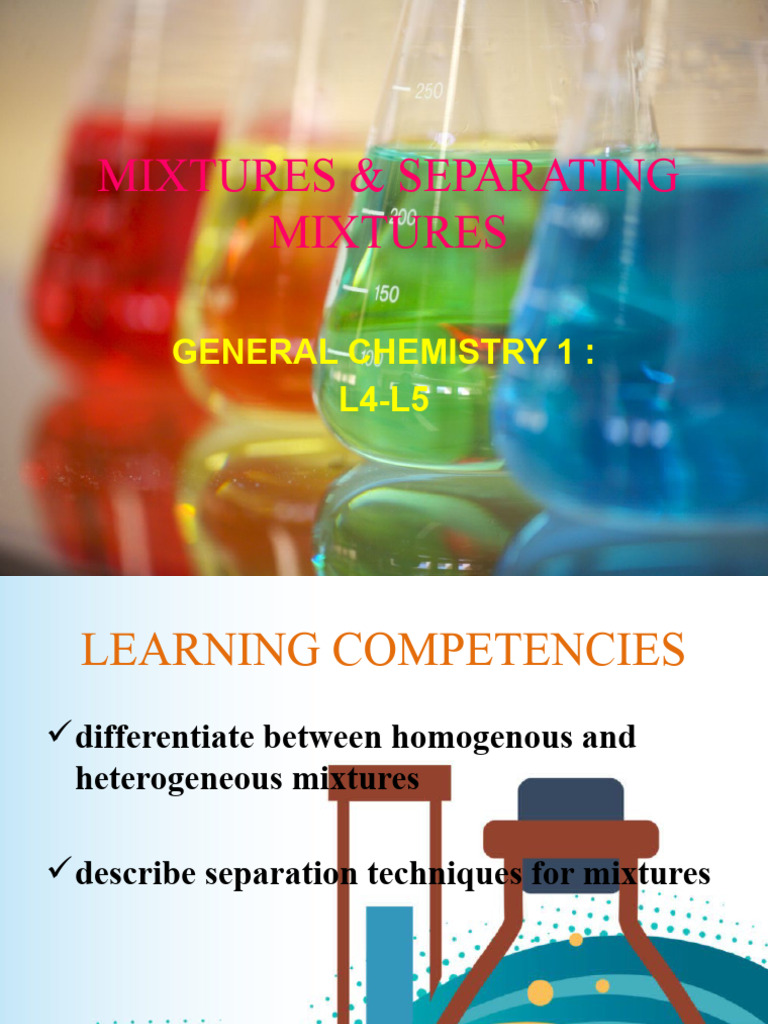 l4 l5 Mixtures Separating Mixtures | PDF | Mixture | Colloid