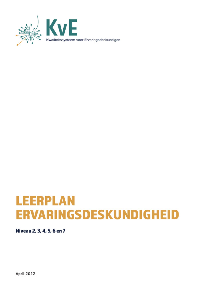 Leerplan Ervaringsdeskundigheid 1 | PDF