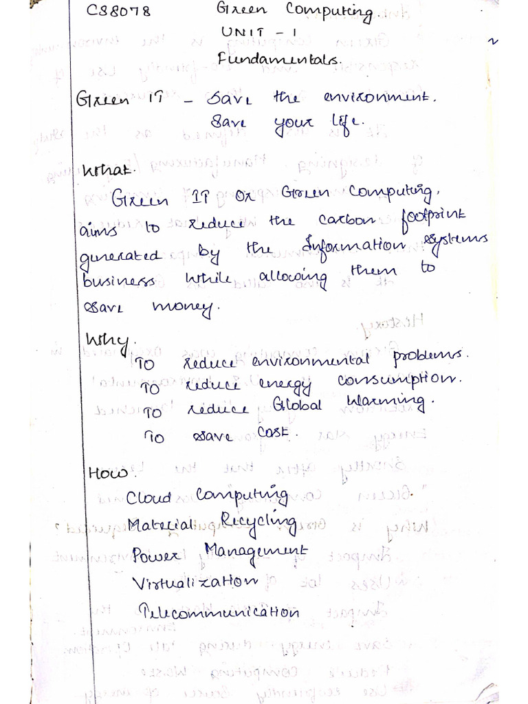 Handwritten Notes (GC-CS8078) | PDF