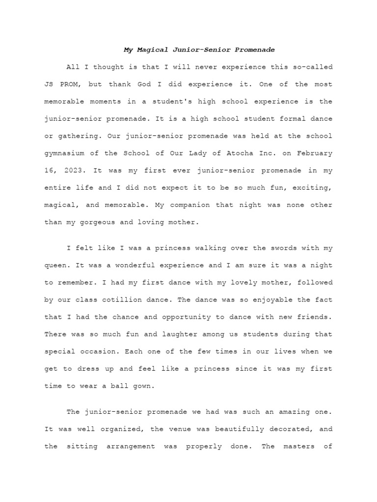 JS Prom Critique Paper | PDF | Prom