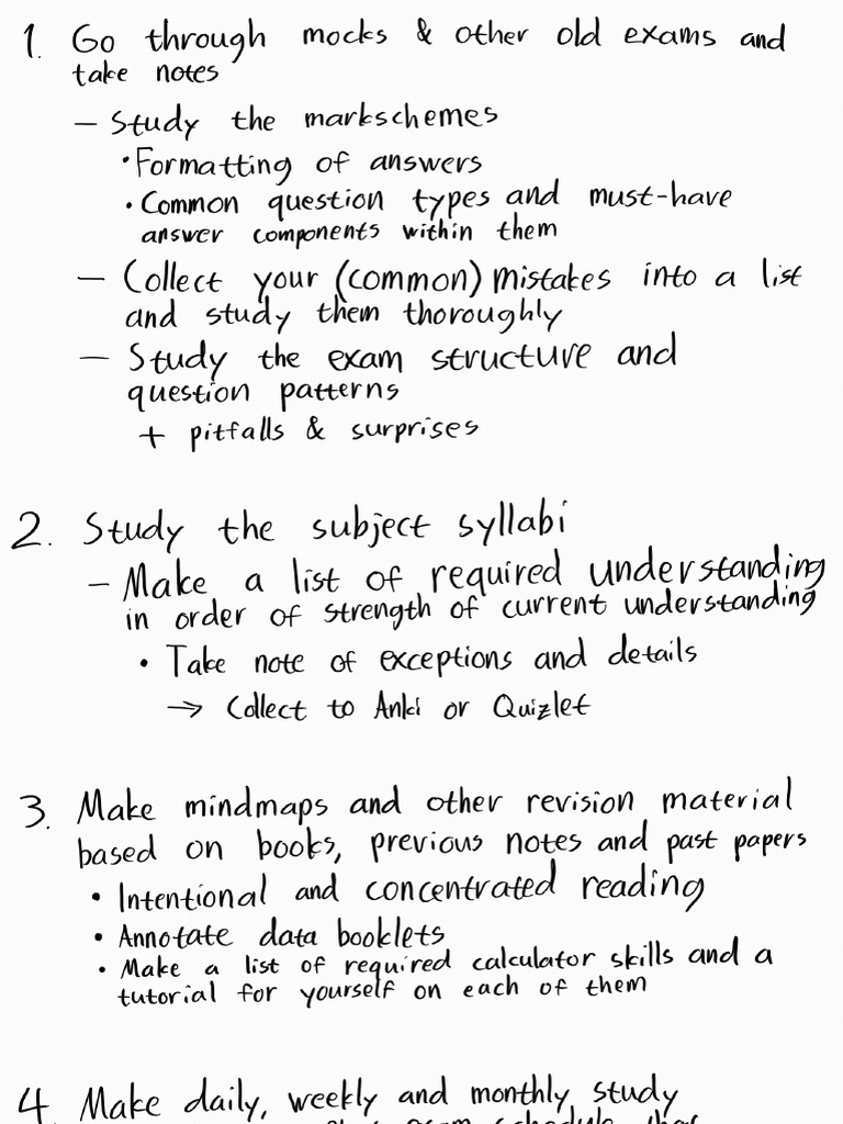 Study Plan For 2022 Ib Final Examinations | PDF