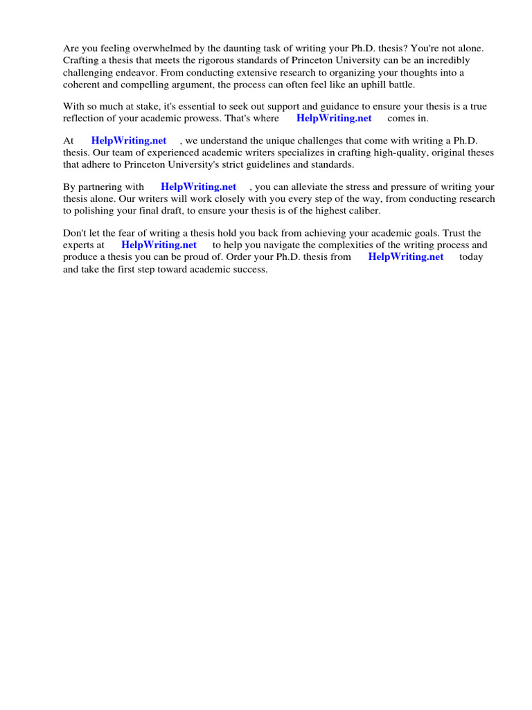 Princeton University PHD Thesis Search | PDF | Career & Growth | Social ...