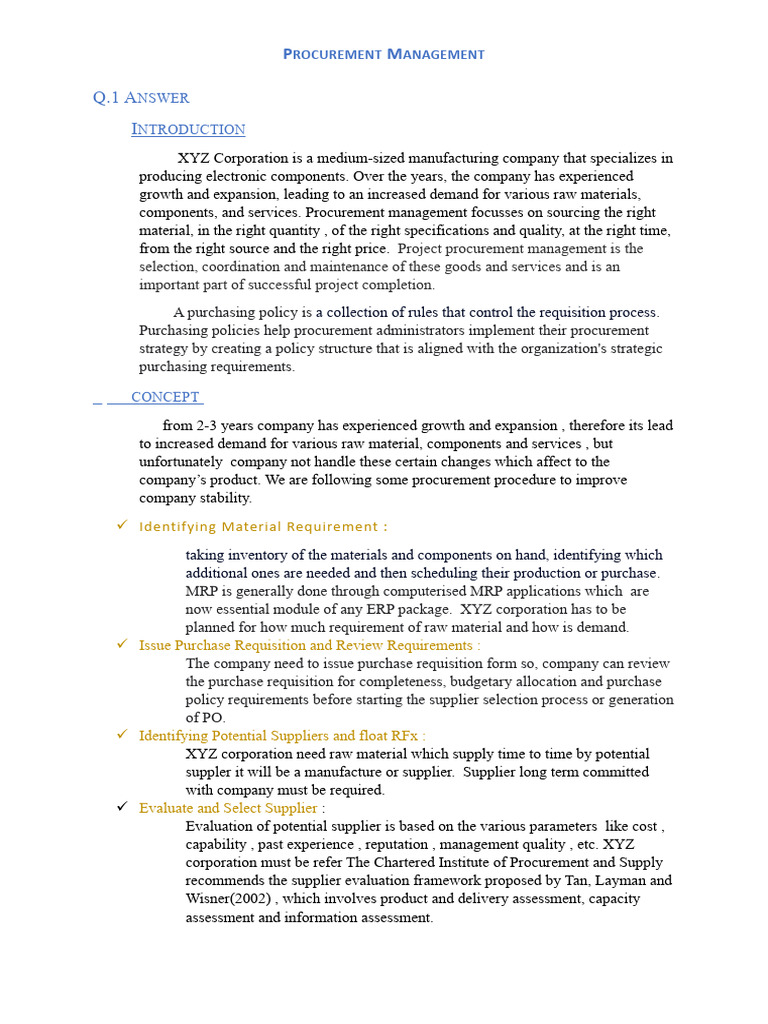 Procurement Management | Download Free PDF | Procurement | Request For Proposal