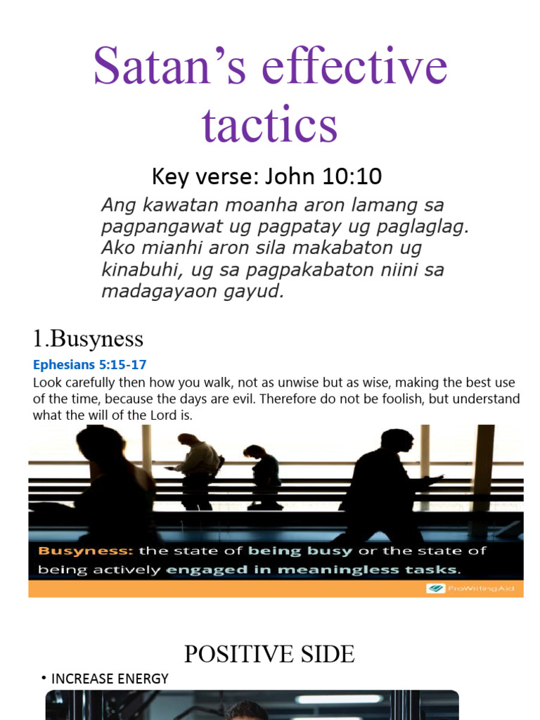 Satan's Effective Tactics | PDF | Mobile Phones | Telephone