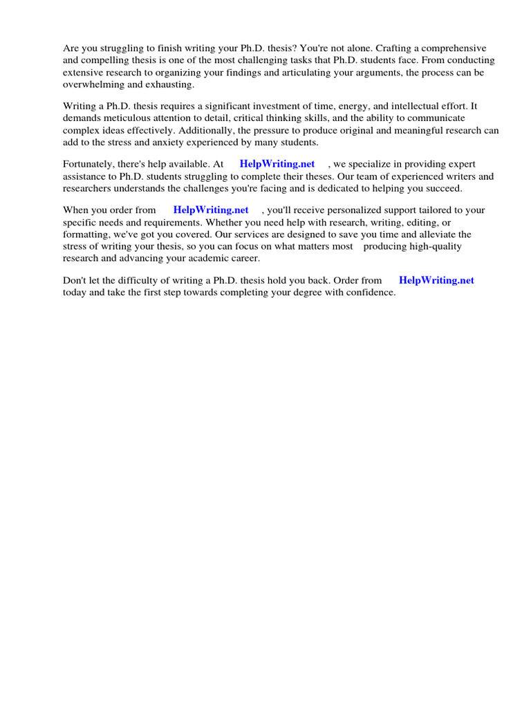 How To Finish Writing A PHD Thesis | PDF | Thesis | Doctor Of Philosophy