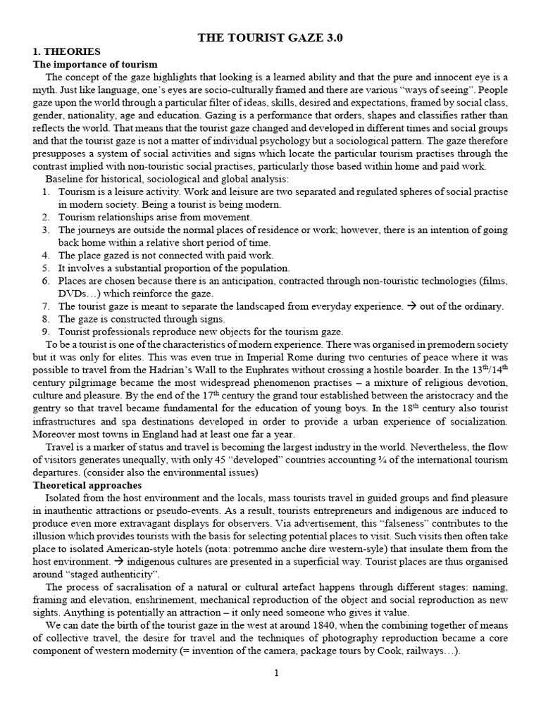The Tourist Gaze 3.0 Riassunto | PDF