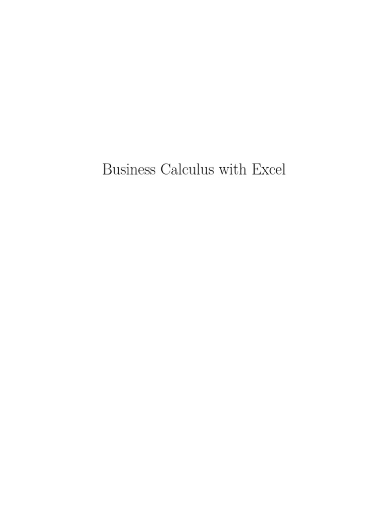 Business Calculus for Students | PDF | Derivative | Integral