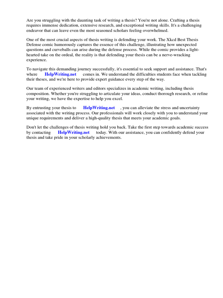 XKCD Best Thesis Defence | PDF | Thesis