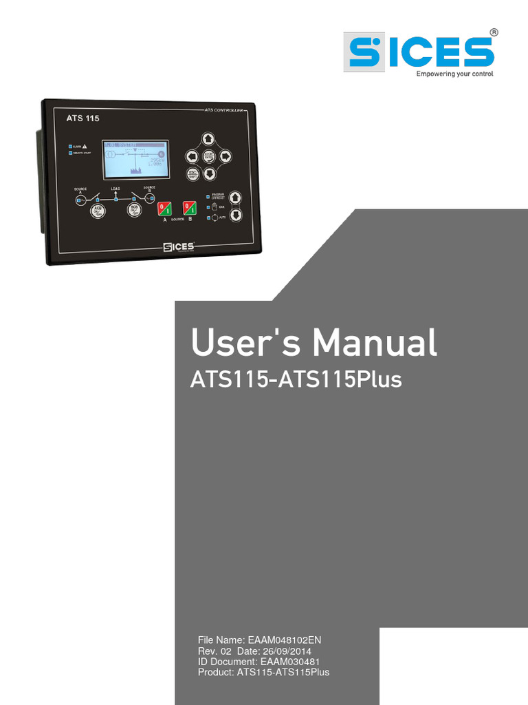 Manual Do Usuário ATS 115 - ATS 115 Plus | PDF | Password | Parameter (Computer Programming)