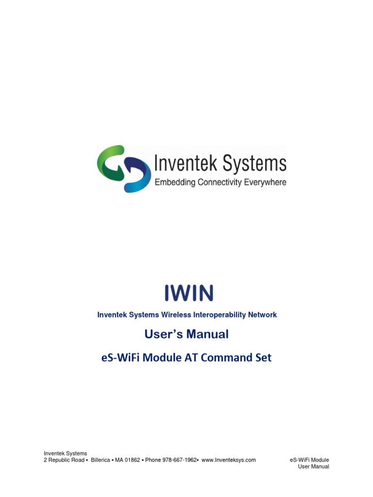 Inventek-IWIN Command Set Users Manual | PDF | Information And ...