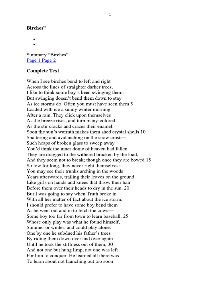 Birches | PDF