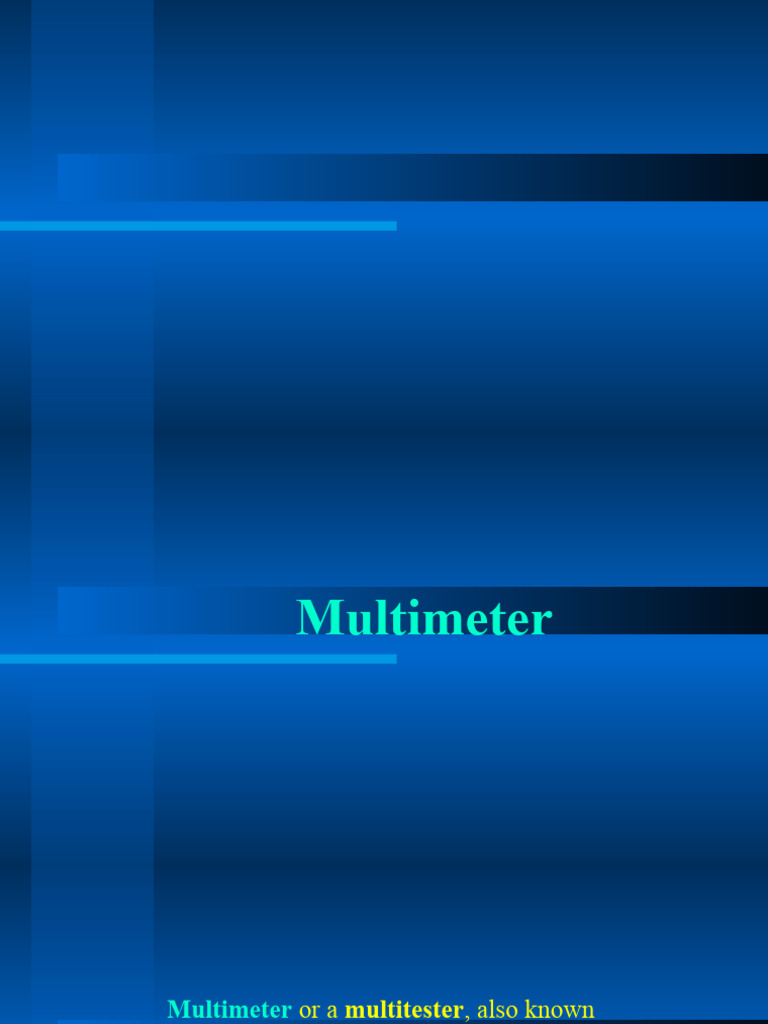 Multimeter Functions and Usage Guide | PDF | Teaching Methods ...