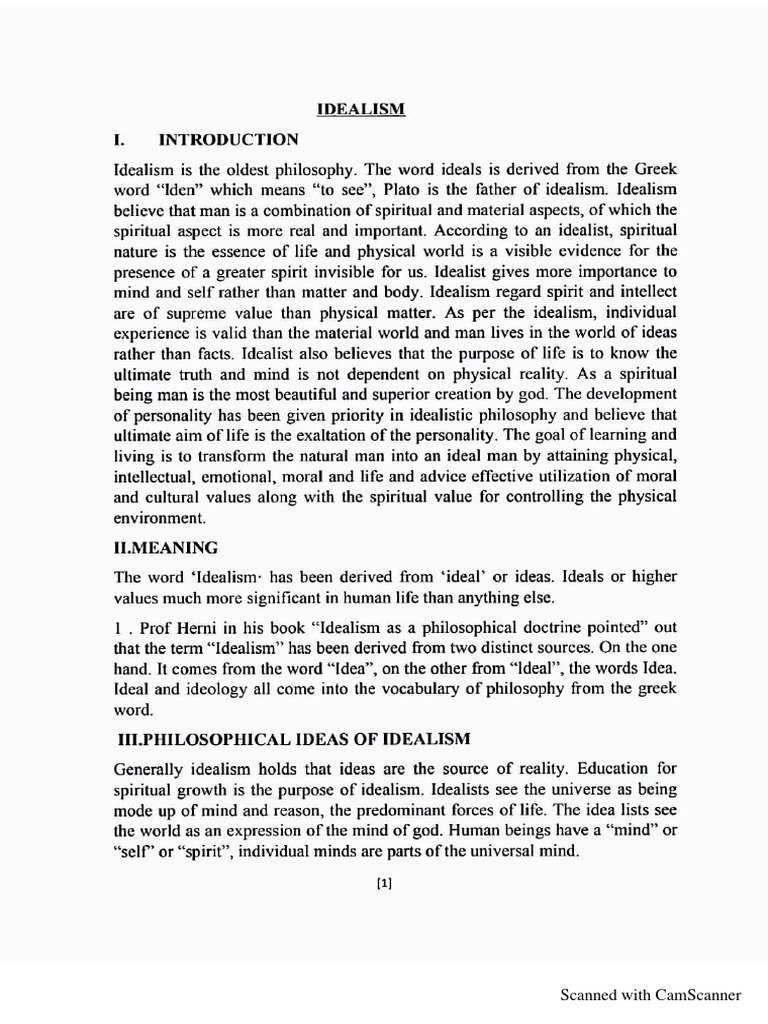 Idealism Theory | PDF