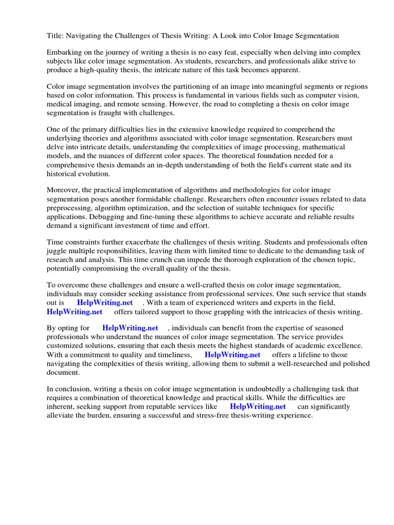 Thesis On Color Image Segmentation | PDF | Image Segmentation | Cluster Analysis